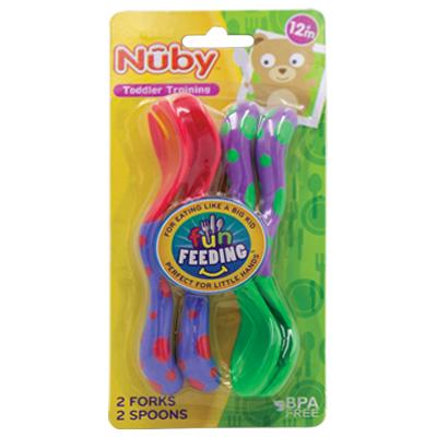 Nuby Baby Feeding Spoon/Fork 2 Set Pack (DL/4) #56905251