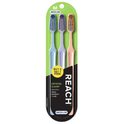 REACH CRYSTAL CLEAN TOOTHBRUSH 3 CT MEDIUM #27319545